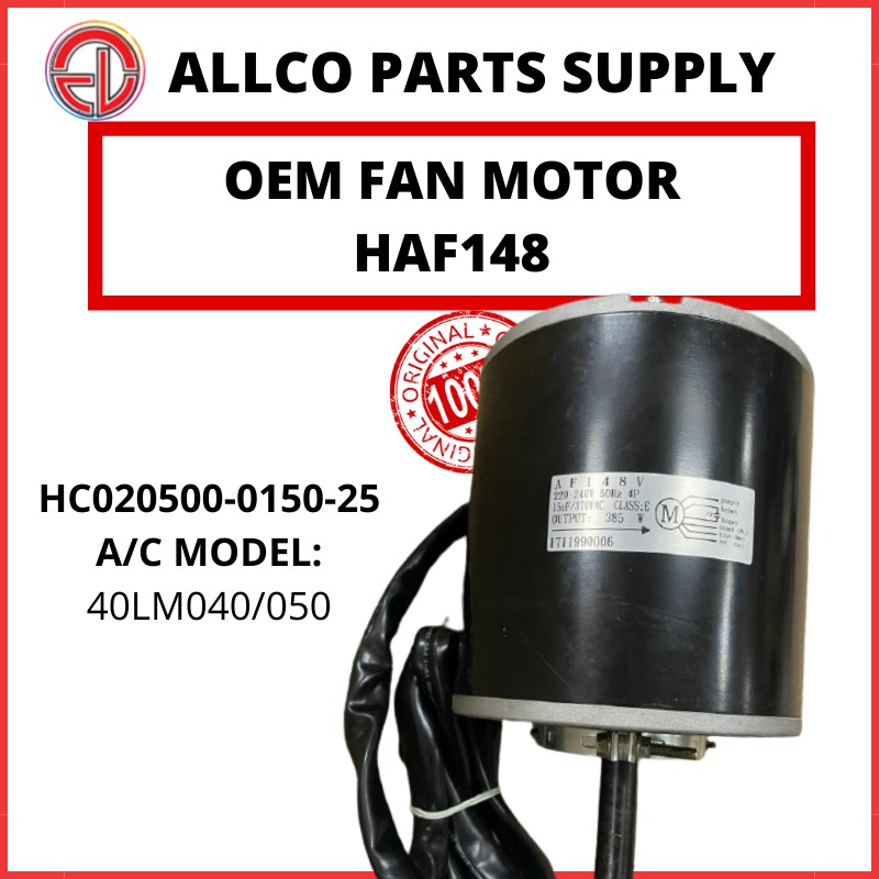 OEM CARRIER AIR COND FAN MOTOR (HAF148) HC020500-0150-25 A/C MODEL ...