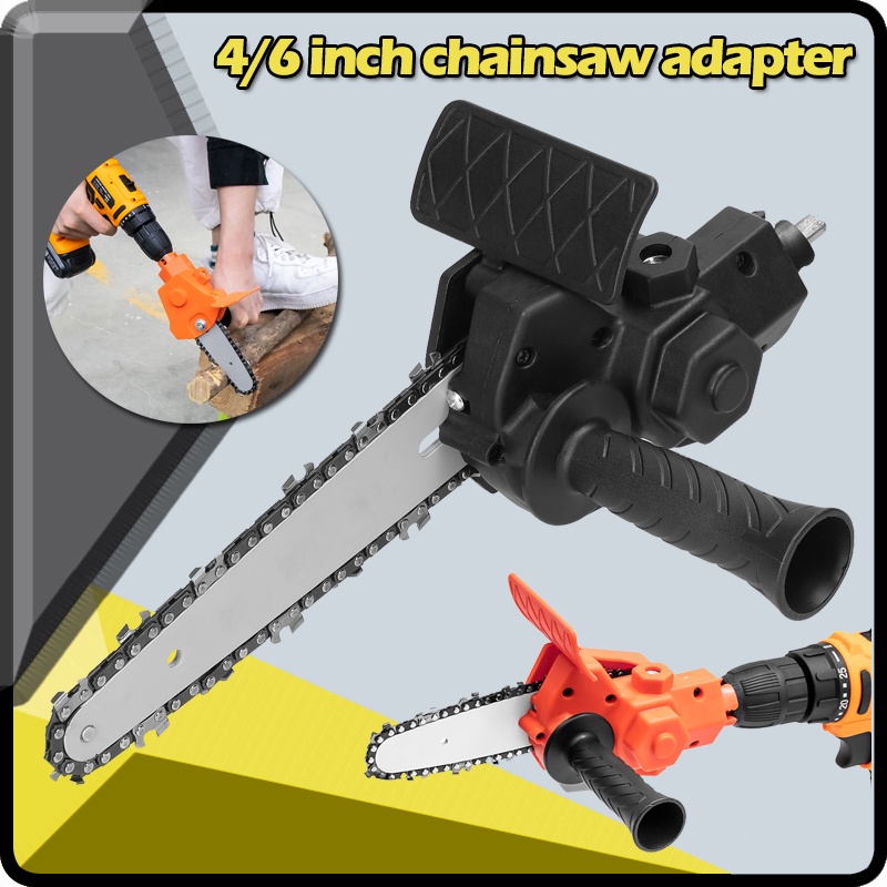 4 /6Inch Electric Drill Modified To Electric Chainsaw Attachment ...