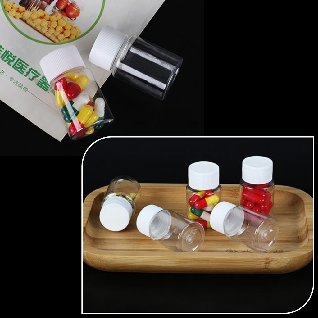 slimebykaklyn PET PLASTIC TRANSPARENT ROUND BOTTLE 30ML / BOTOL UNTUK ...