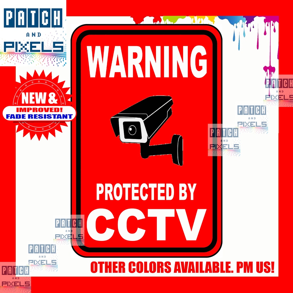 CCTV Signage Red Version Laminated/PVC/Sticker/Metal Sheet (8 x 10 ...
