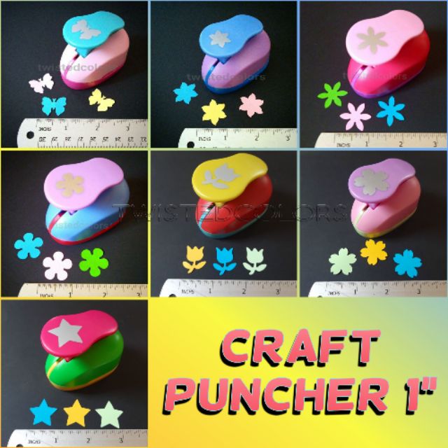 Craft Puncher With Lever 1 Inch Star Flower Heart Butterfly Round ...