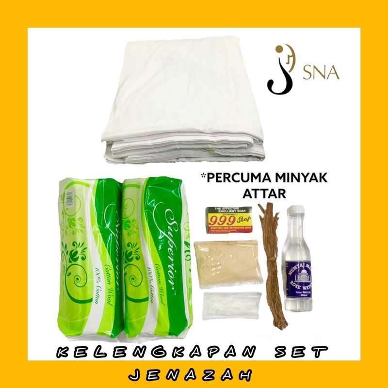 Set Lengkap Kelengkapan Jenazah Lelaki & Perempuan Percuma Minyak Attar ...