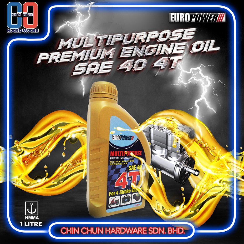 EUROPOWER 4T SAE40 MULTIPURPOSE PREMIUM ENGINE OIL / MINYAK PELINCIR ...