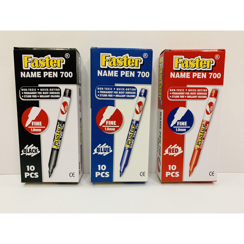 FASTER 700 NAME PEN PERMANENT BLACK,BLUE,RED(price per piece) | Shopee ...
