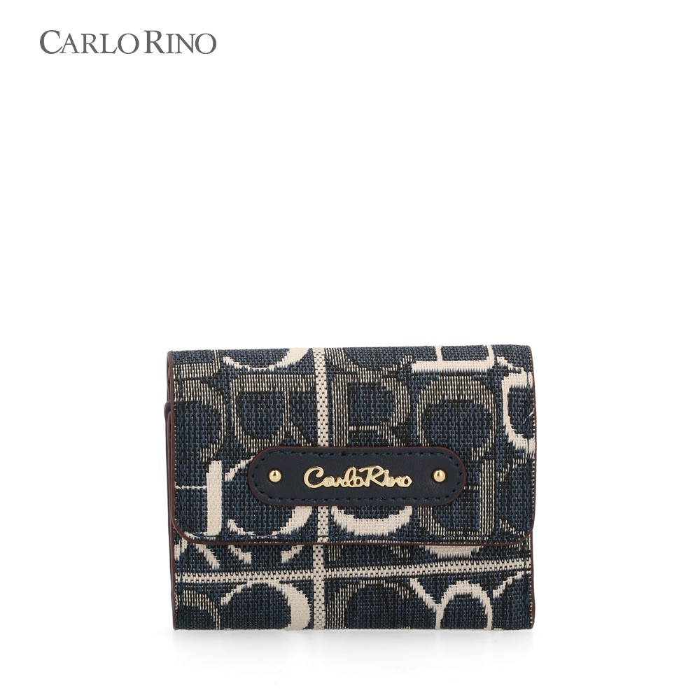 Carlo Rino Dark Blue Carlo GEO Jacquard Short Wallet | Shopee Malaysia