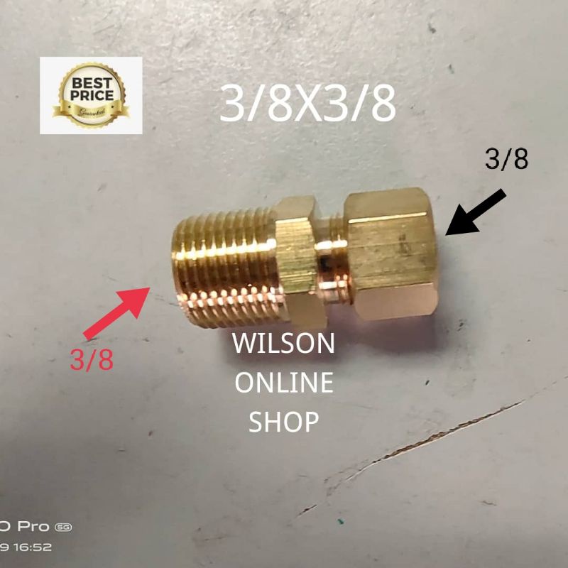 3/8X3/8 Copper Union/Tembaga Union/Compression Union (ST)(Elbow)(Tee ...