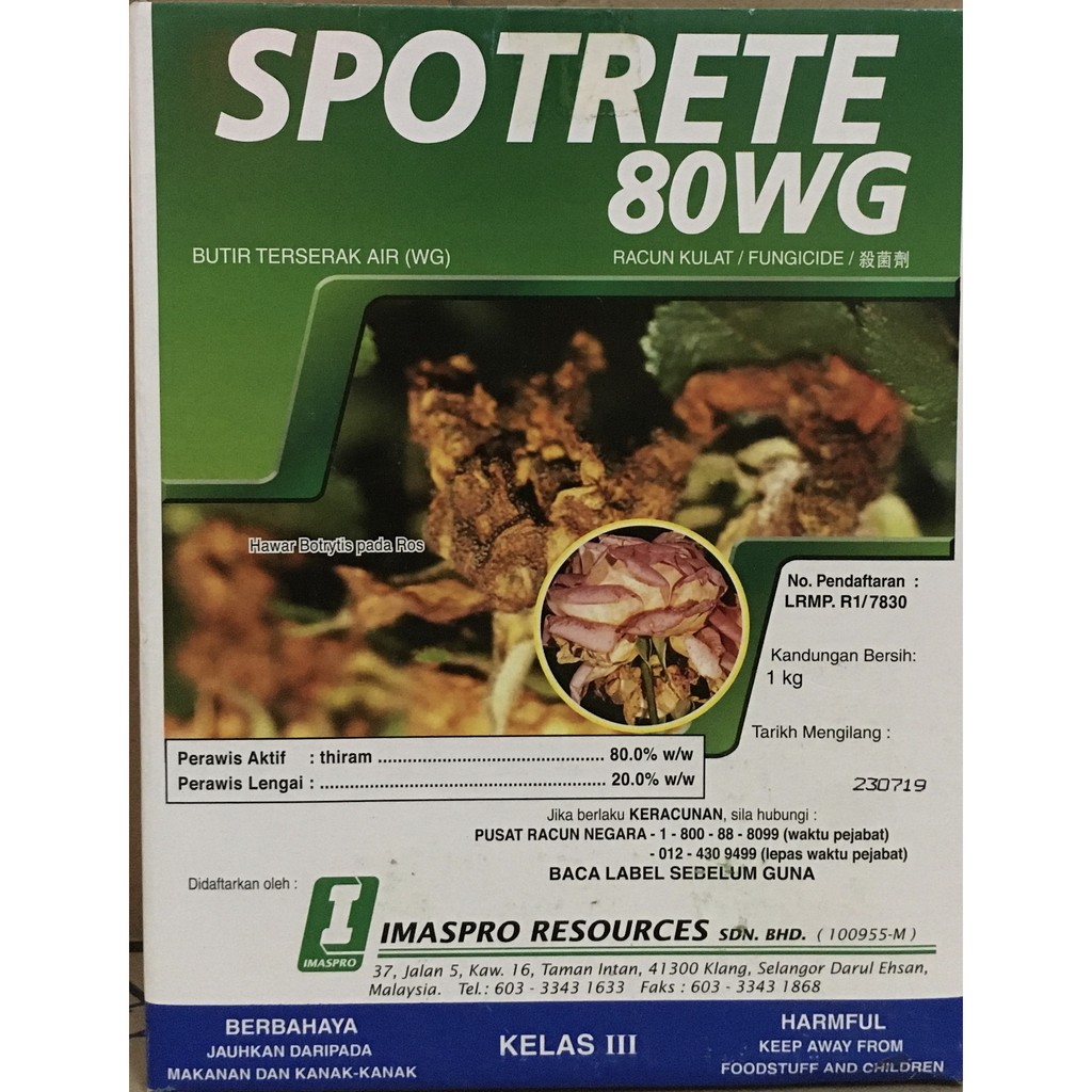 * ORIGINAL * Spotrete 80WG / racun kulat / layu fusarium " ready stock ...