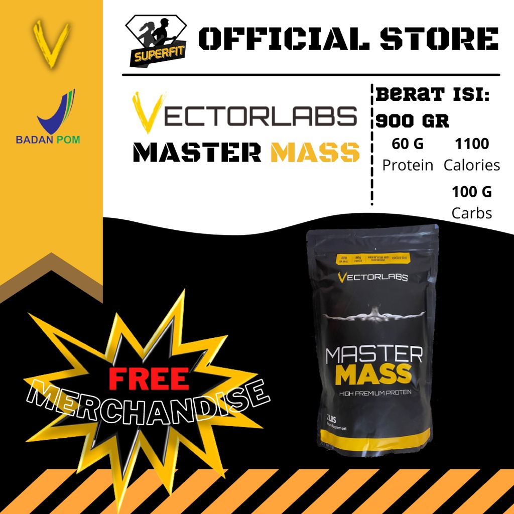 Vectorlabs MASTER MASS 2lbs MASTERMASS GAINER HALAL & BPOM Milk Fitness ...