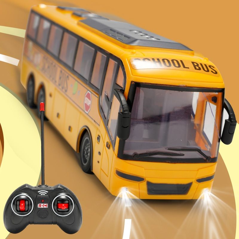 Remote Control School Bus with Light 4CH Electric Simulation RC Tour ...