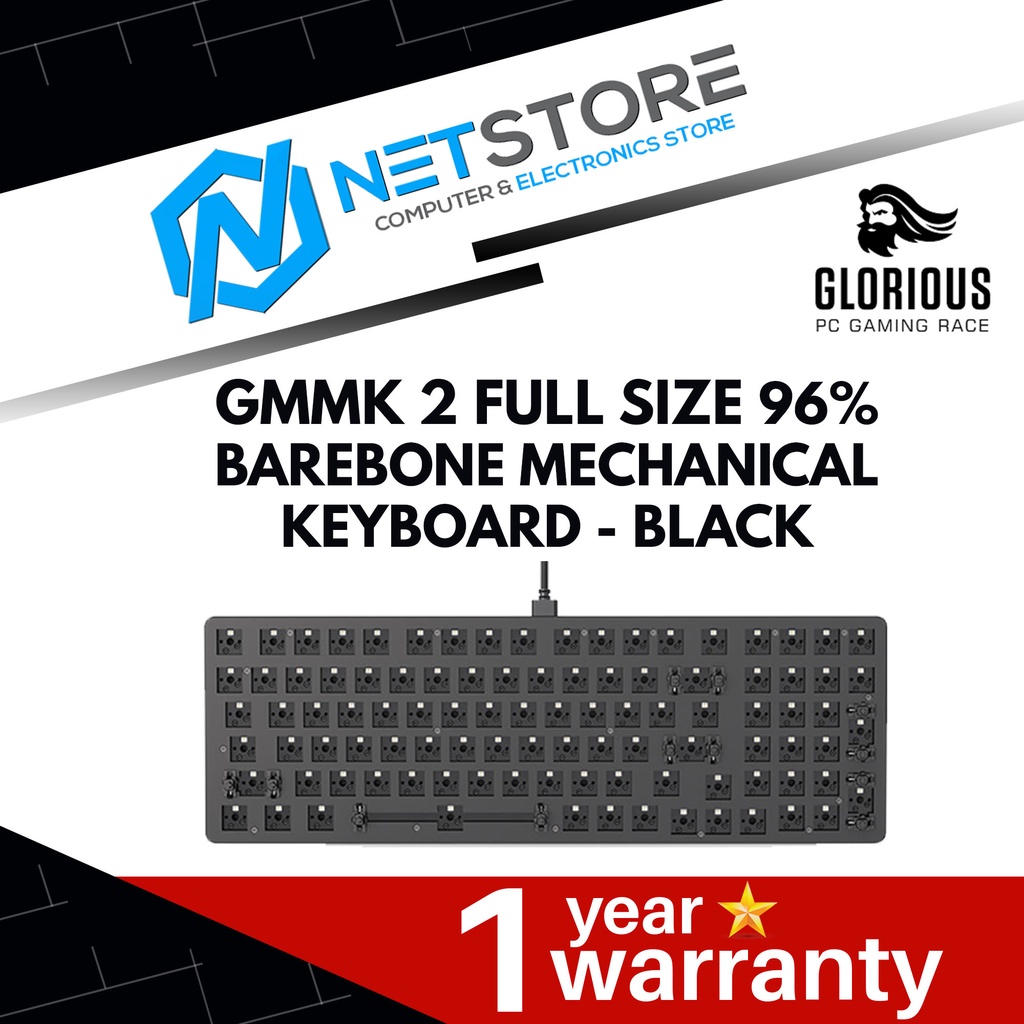 GLORIOUS GMMK 2 FULL SIZE 96% BAREBONE MECHANICAL KEYBOARD - BLACK - GLO-GMMK2-96-RGB-B | Shopee ...