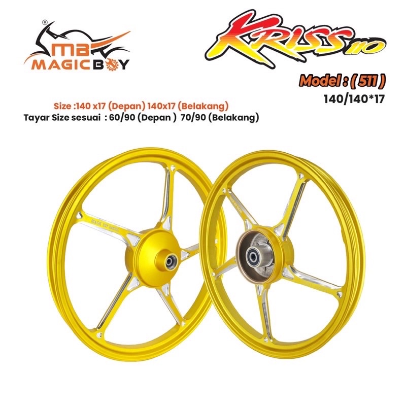 MAGIC BOY CNC RIM FG511 CT100-MR1-KRISS 110 1.40/1.40-17 | Shopee Malaysia