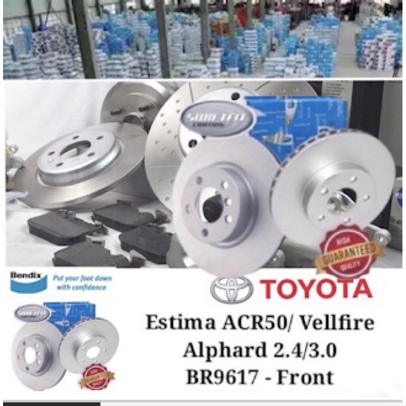 Original* Bendix Swiftfit BR9617 (2pcs/set) Front Disc Rotor - Toyota ...