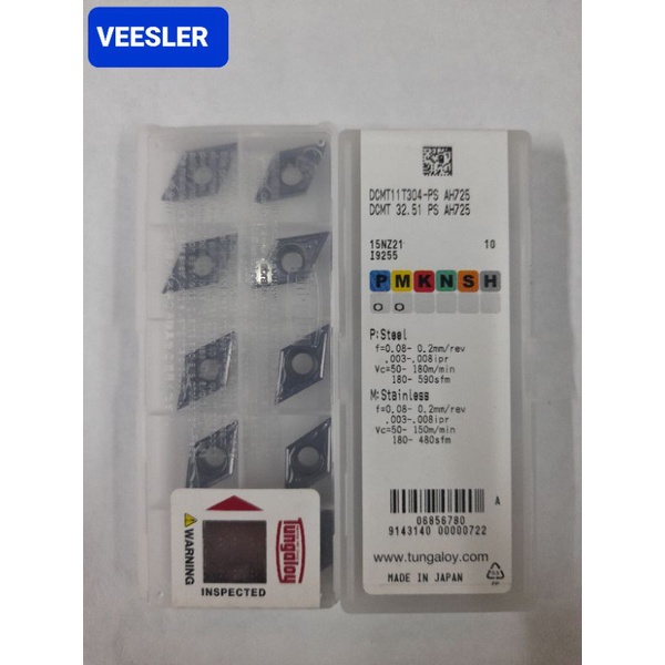 10PCS TUNGALOY DCMT11T304-PS AH725 DCMT11T302-PS AH725 INSERT FOR ...