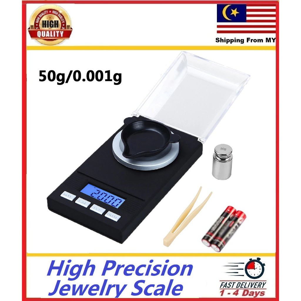 50g*0.001g LCD Digital Jewelry Scales Lab Weight High Precision Scale Medicinal Portable Mini ...