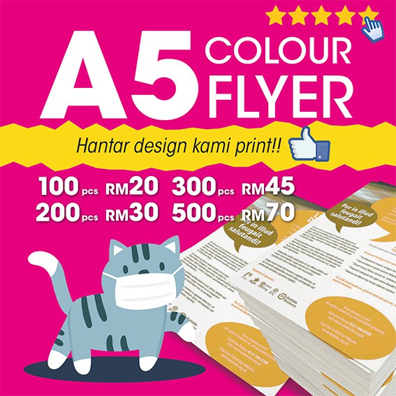 A5 Flyer Colour Digital Printing Art Paper 128gm | Shopee Malaysia