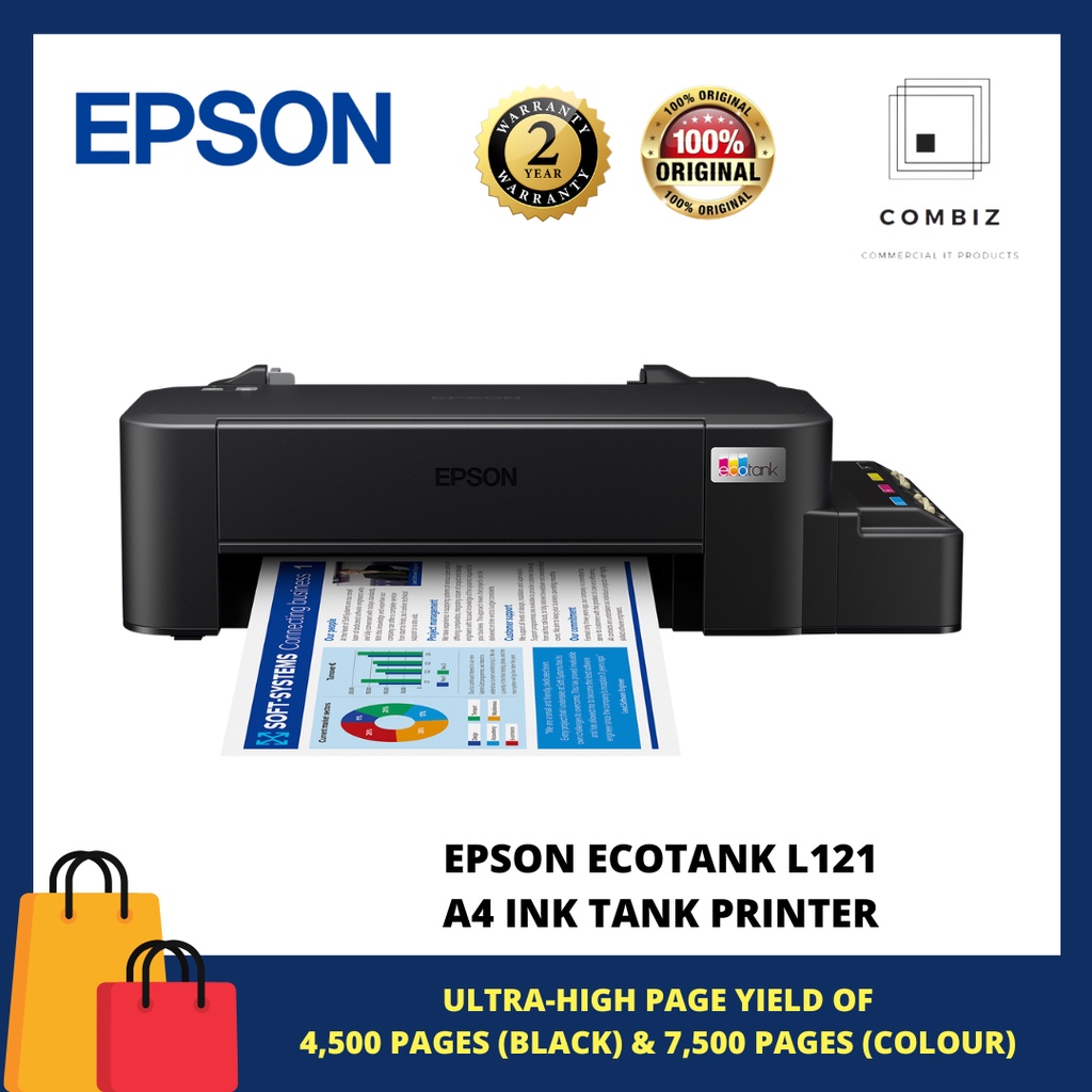 EPSON ECOTANK L121 A4 INK TANK PRINTER ( CONTACT SELLER FOR STOCK ...