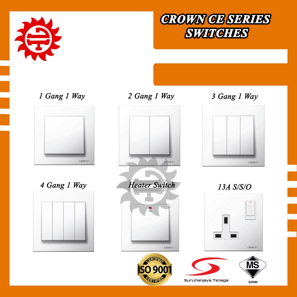 CROWN CE Series Switches / Switched Socket Outlet | Shopee Malaysia