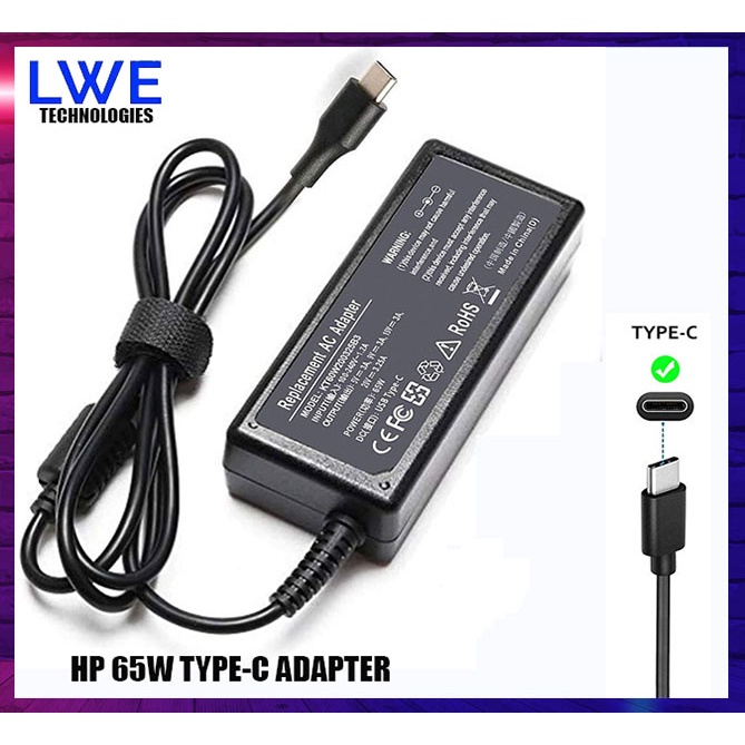 New 3.25A 65W 20V Type-C USB-C USB Laptop Adapter Charger for HP PA ...