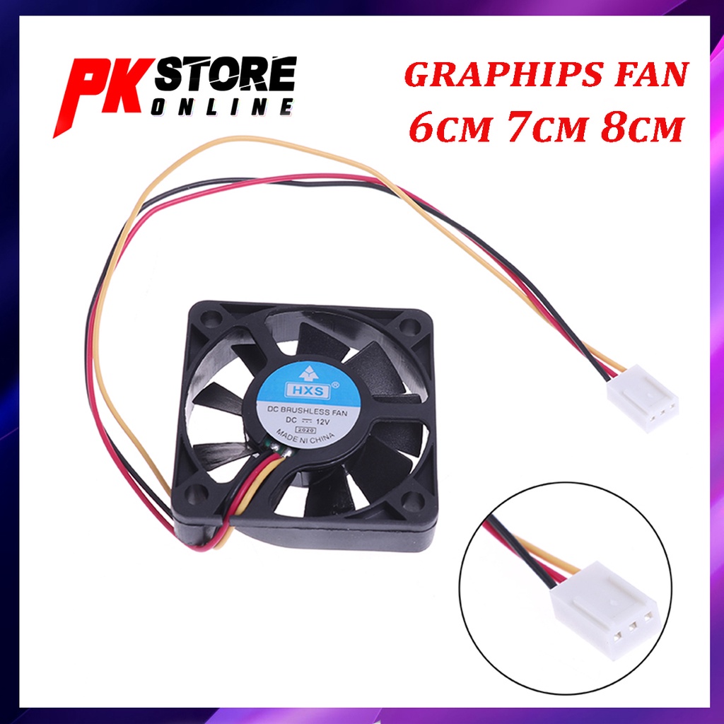 12V DC 6CM/7CM/8CM PC COOLING PORTABLE FAN BEARING 3PIN CONNECTOR P4 ...
