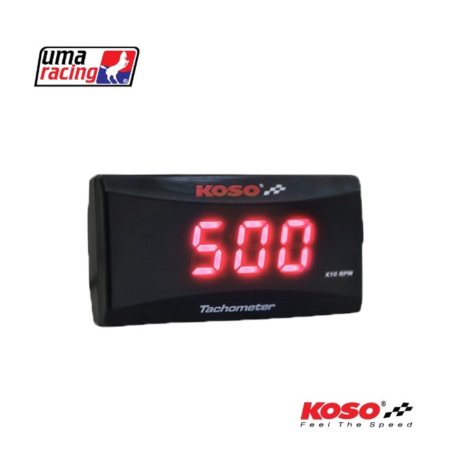 Koso Super Slim RPM Meter TACHO METER Red Lights /Blue Lights 0-2000 ...
