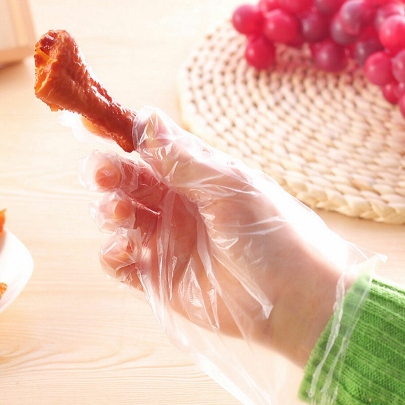 100pcs Clear Disposable Food Gloves Eco-friendly Disposable Plastic ...
