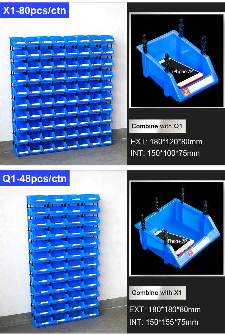 X Series | Plastic stackable parts bin for warehouse Shelf Screw ...