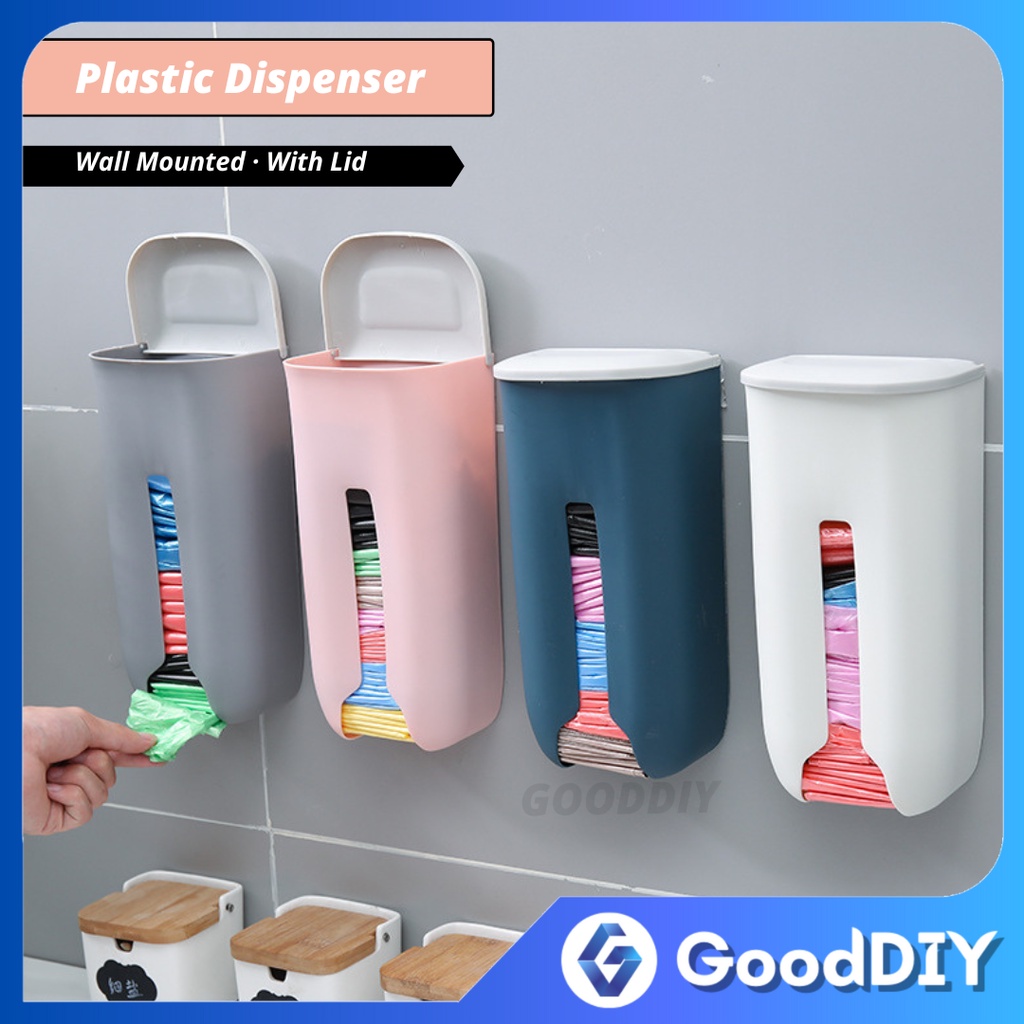 Wall Mounted Plastic Bag Holder Trash Bag Dispenser Plastic Organizer ...