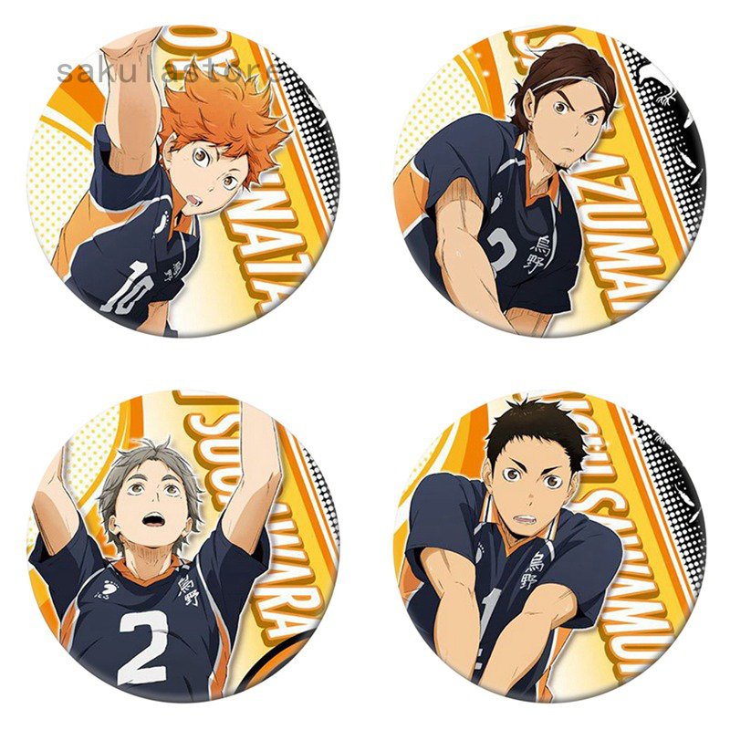 Haikyuu!! Badge Anime Haikyuu Round Plastic Pins Women Men Brooch ...