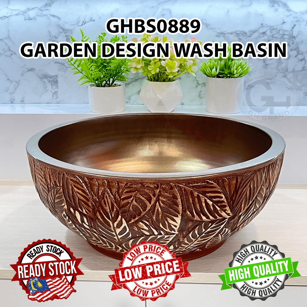 CERAMIC BASIN COUNTER TOP BALI STYLE GHBS0889 GARDEN DESIGN WASH BASIN ...