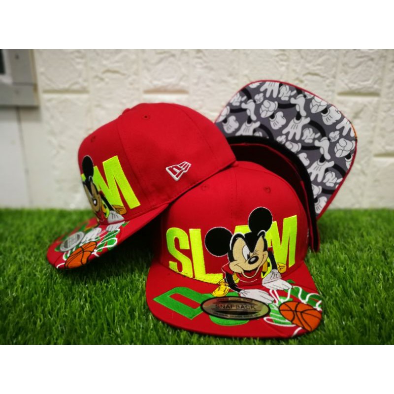 New Design Mickey Mouse Slam Dunk Snapback Cap | Shopee Malaysia