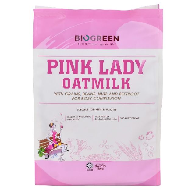 Biogreen Pink Lady Oatmilk sachets 30g x 11s | Shopee Malaysia