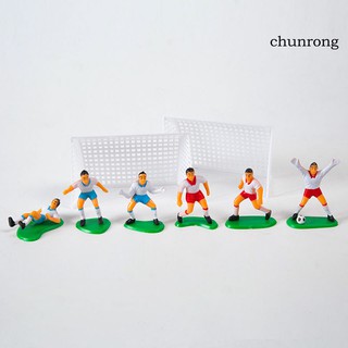 CR+Mini Soccer Player Figures Football Goal Post Model Railway Scenery ...
