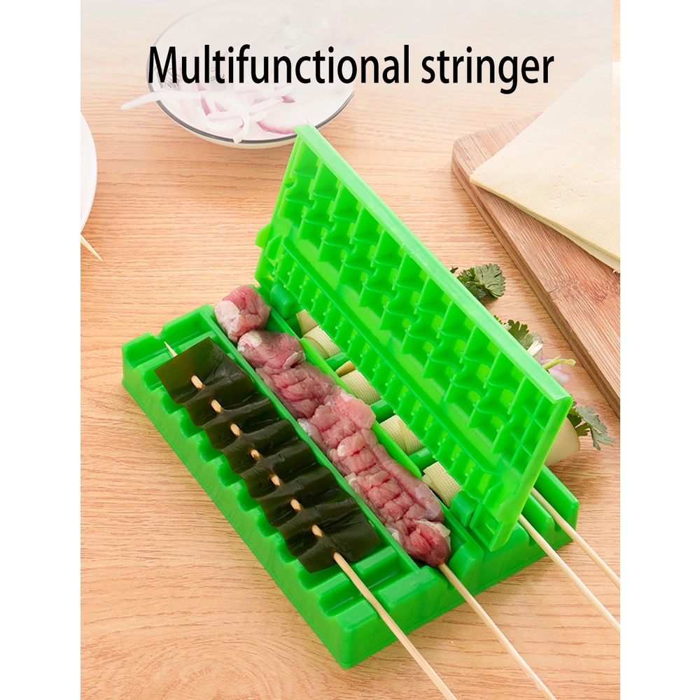 BBQ Stringer Skewers Kebab Maker Box Machine Beef Meat Vegetable String ...