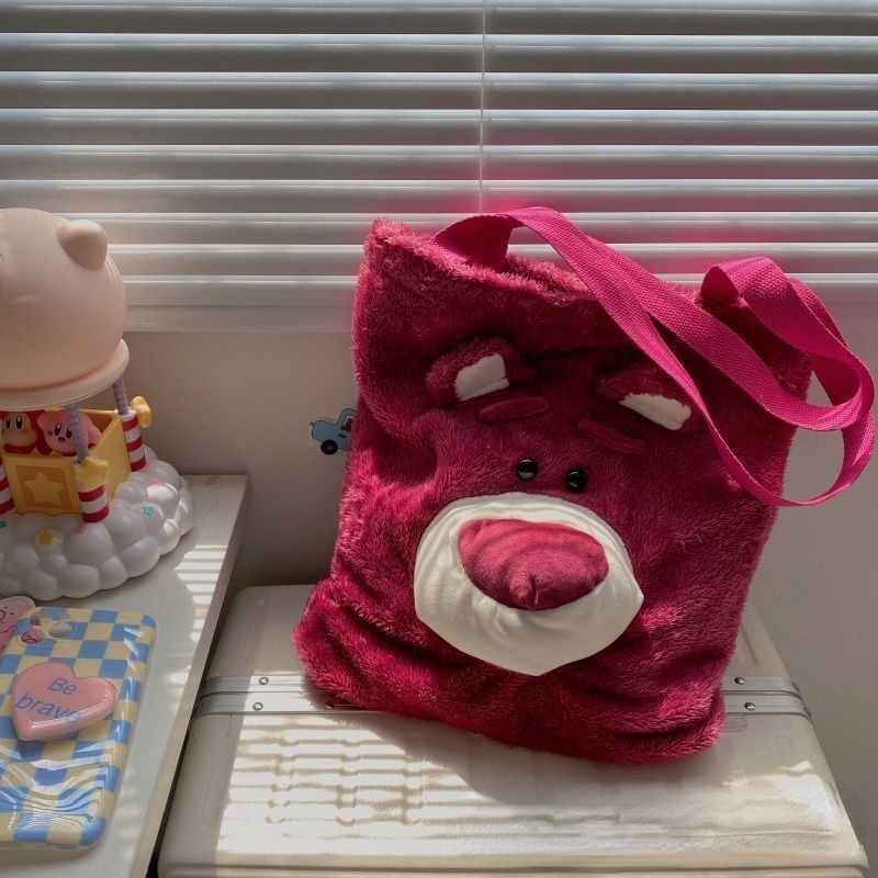 Disney toy story lotso bear canvas tote bag girl's shoulder bag large ...