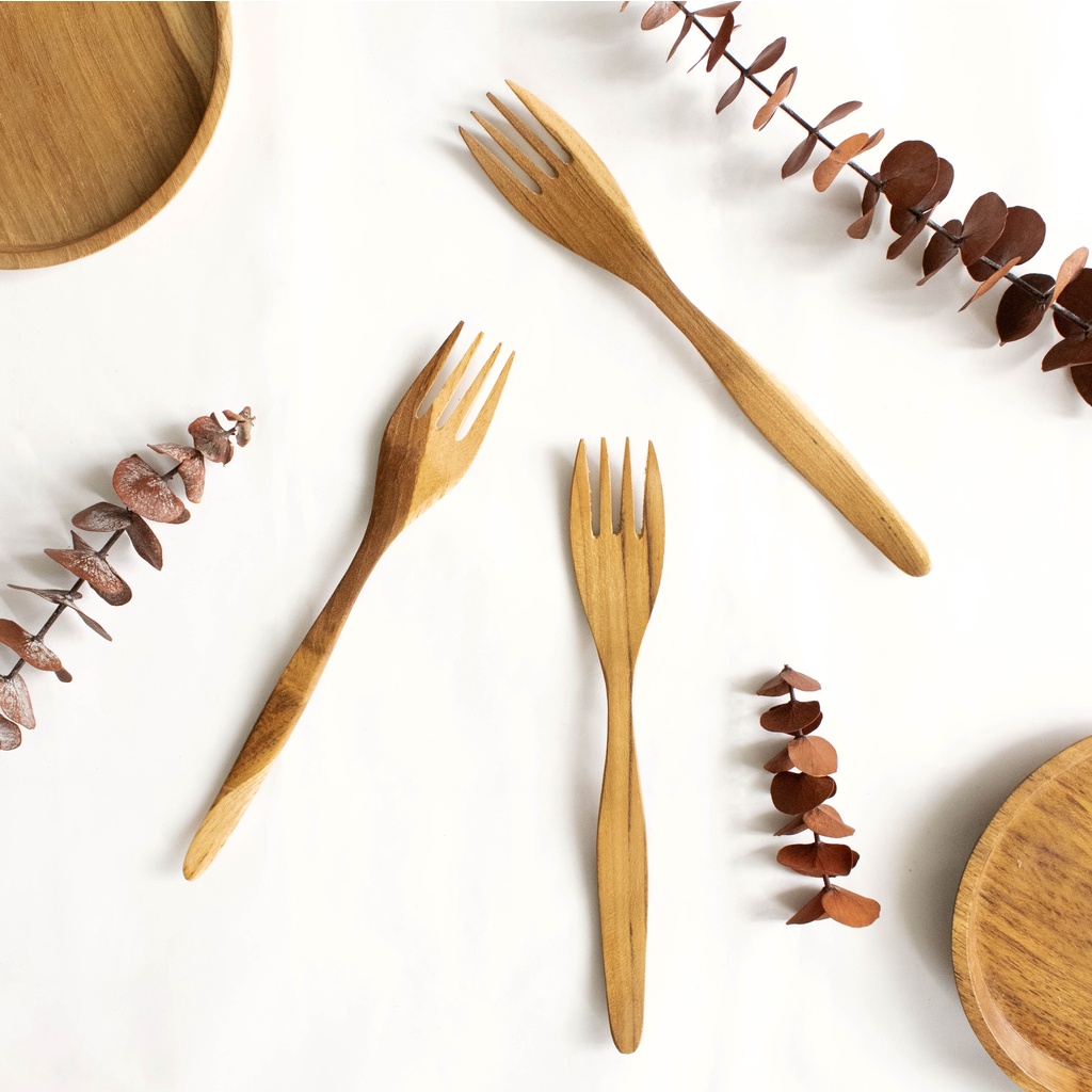 JackCreatus Teak Wood Solid Dinnerware/Kitchenware/Tableware/Utensils ...