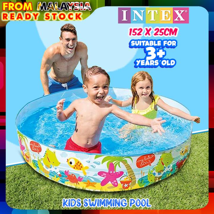 SL INTEX 56451NP Kids Swimming Pool Play Round Cute Cartoon Kids Boy ...