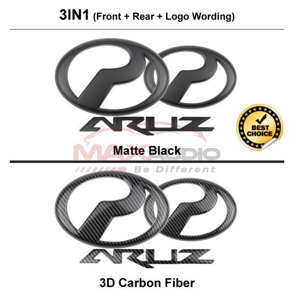 Car Emblem PERODUA ARUZ Logo Lambang Hitam Depan Belakang Sticker ...