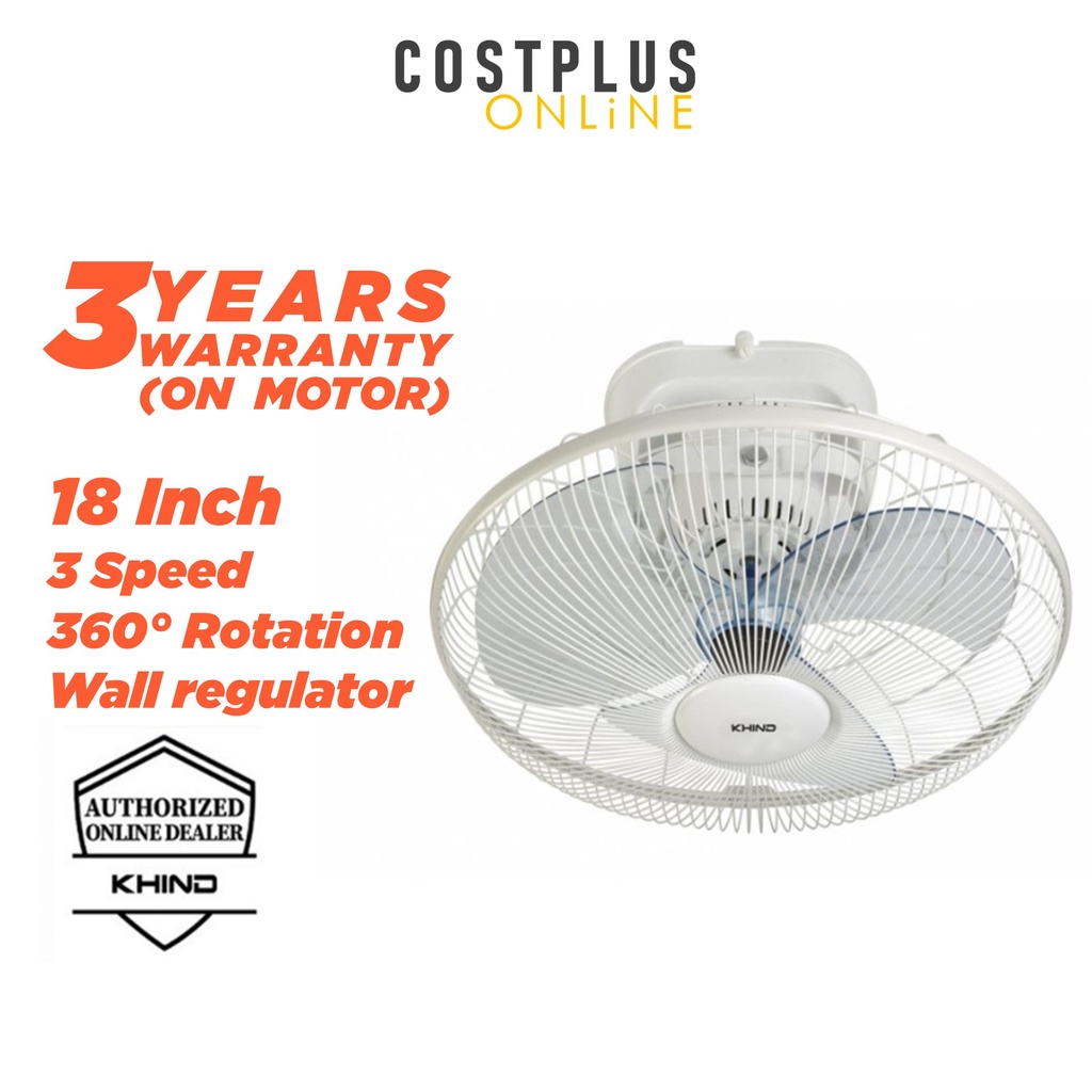 Khind AF1801 18" Auto Fan: 360° Rotation Ceiling Fan with 3 Speed ...