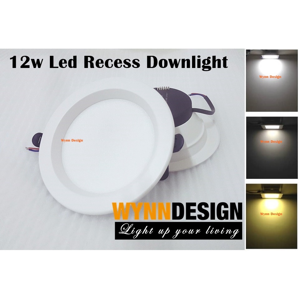 [1pc Round Downlight]12w Led Recessed Downlight Wynn Design Lampu ...