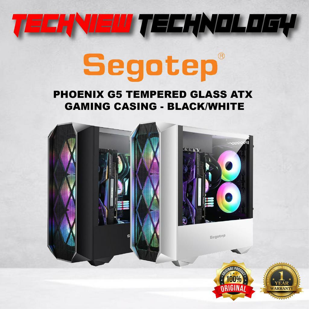 Segotep Phoenix G5 Tempered Glass ATX Gaming Casing - Black/White (No ...