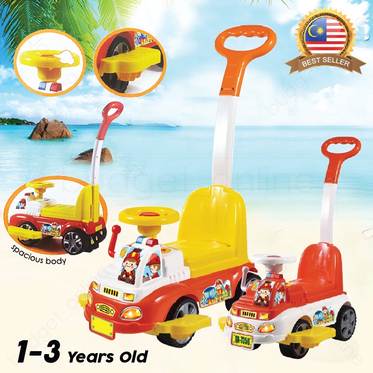 1-3 Years Old Kids Ride On Fire Truck Push Car Stroller / Mainan Lori ...