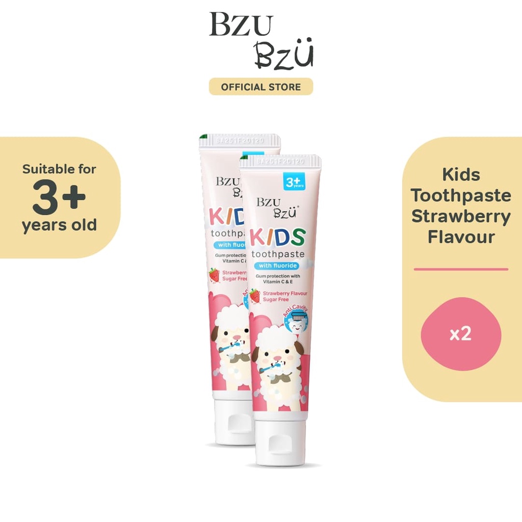BZU BZU Kids Toothpaste Bundle Deal - Strawberry/Grape/Orange (50g ...
