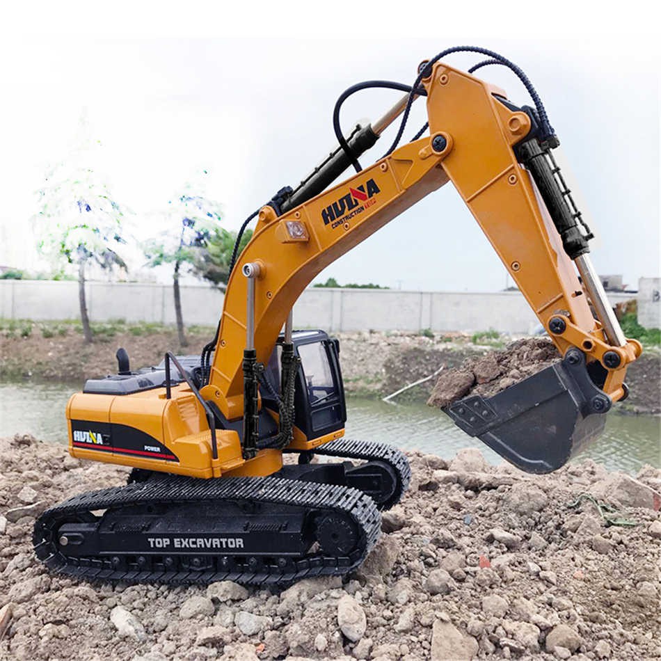 1580 HUINA 580 1:14 23Ch RC FULL ALLOY RC Excavator Big Rc Trucks Newest Version Full Metal ...