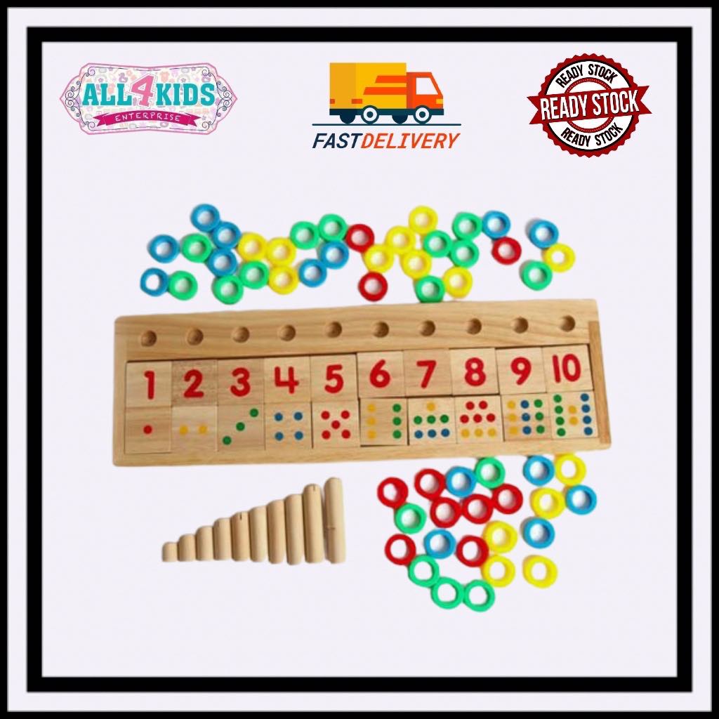 Wooden Logarithmic Counting Board for learning number, counting, hand ...