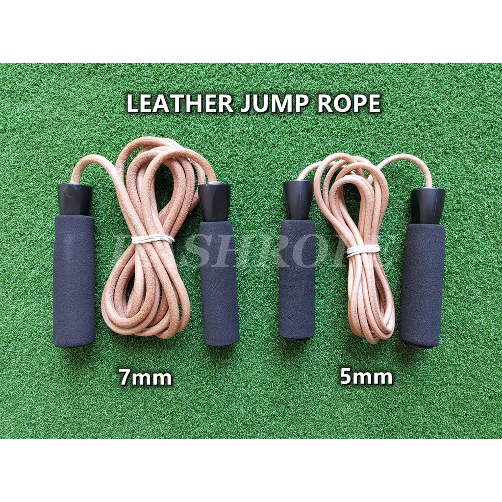 DASHROPE Leather Jump Rope 5mm 7mm Bearing Skipping Ropes Fitness ...