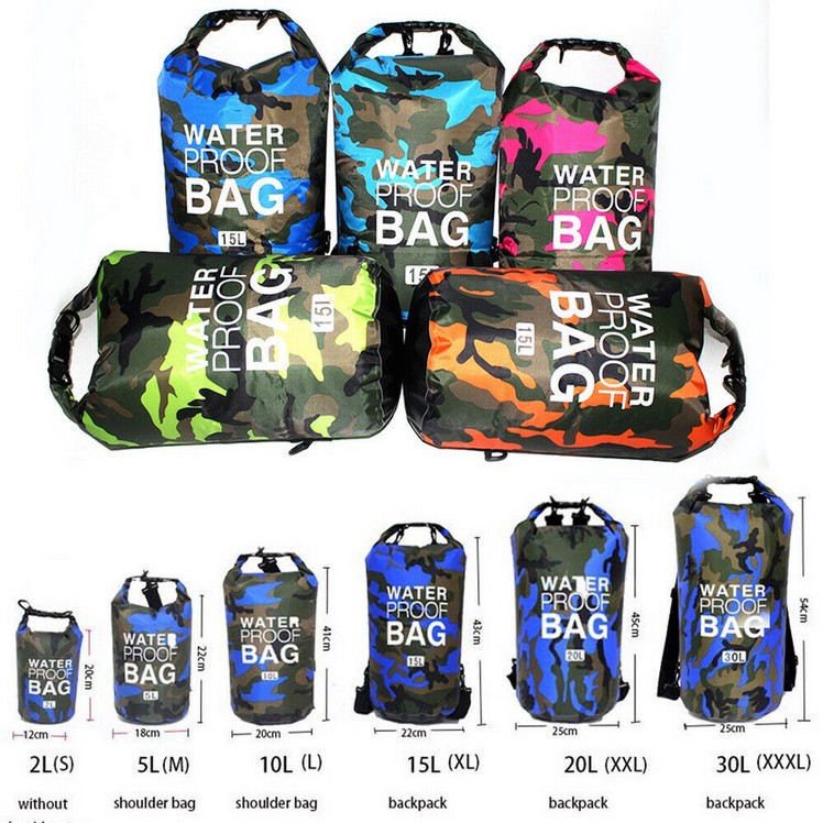 (READY STOCK) Camouflage Waterproof Backpack Outdoor Sport Rafting Bag ...