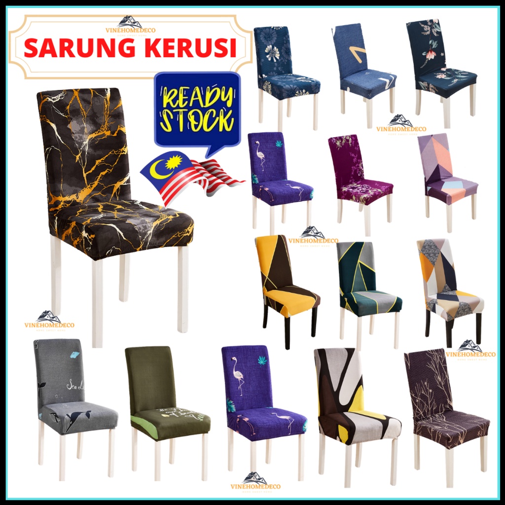 SARUNG KERUSI MAKAN BUNGA 📌 CHAIR COVER 📌READY STOK MALAYSIA | Shopee ...
