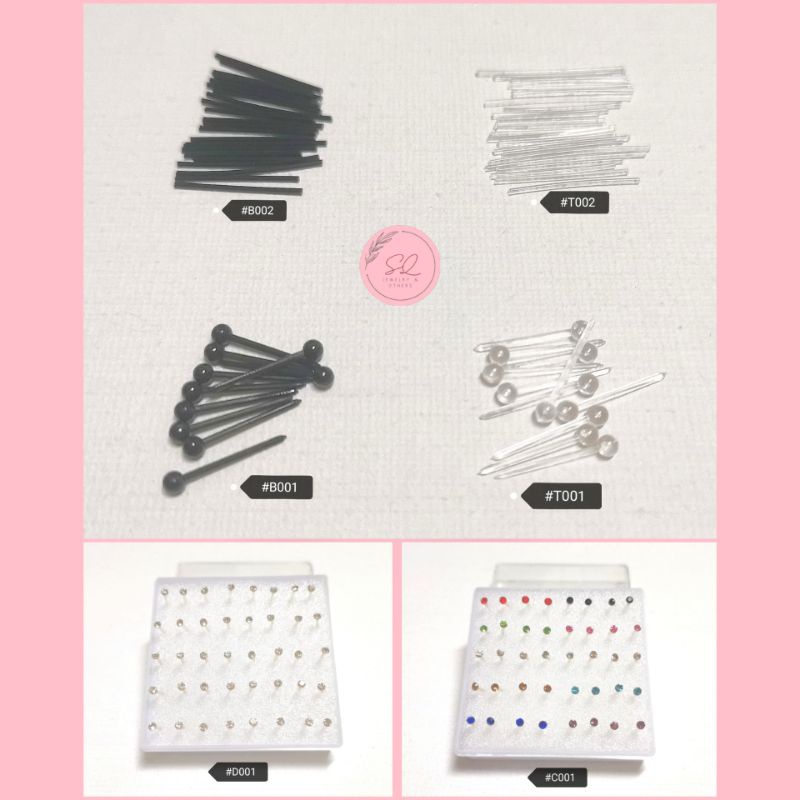 (Ready Stock) 20's / 10's Plastic Ear sticks Ear studs Anti allergy ...