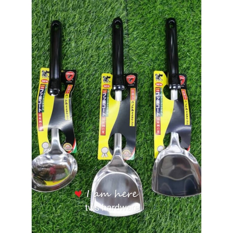 Zelex Stainless Steel Turner/Soup Ladle⚡钢锅铲/汤勺⚡Zelex Sudip Goreng ...
