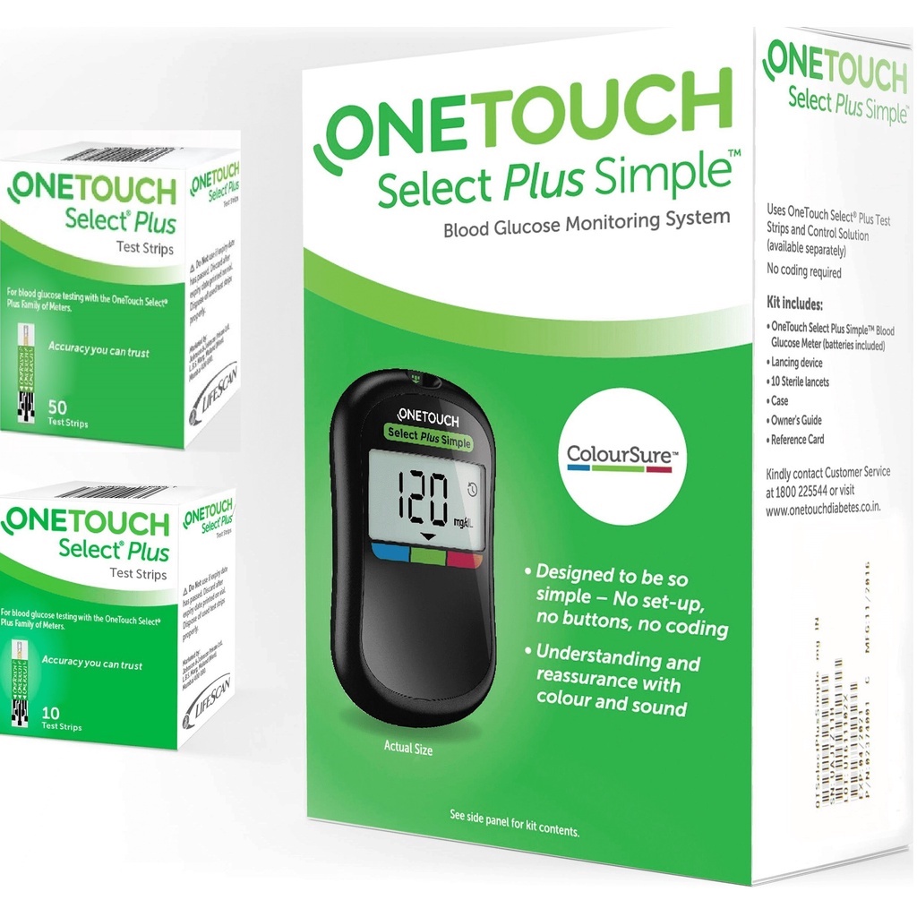 Onetouch Select Plus Simple (Glucometer/Test Strips/ Delica Lancets ...